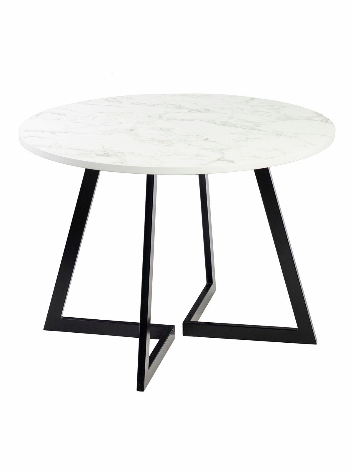 Стол обеденный круглый Гермес D-1050 Премиум: Мрамор белый