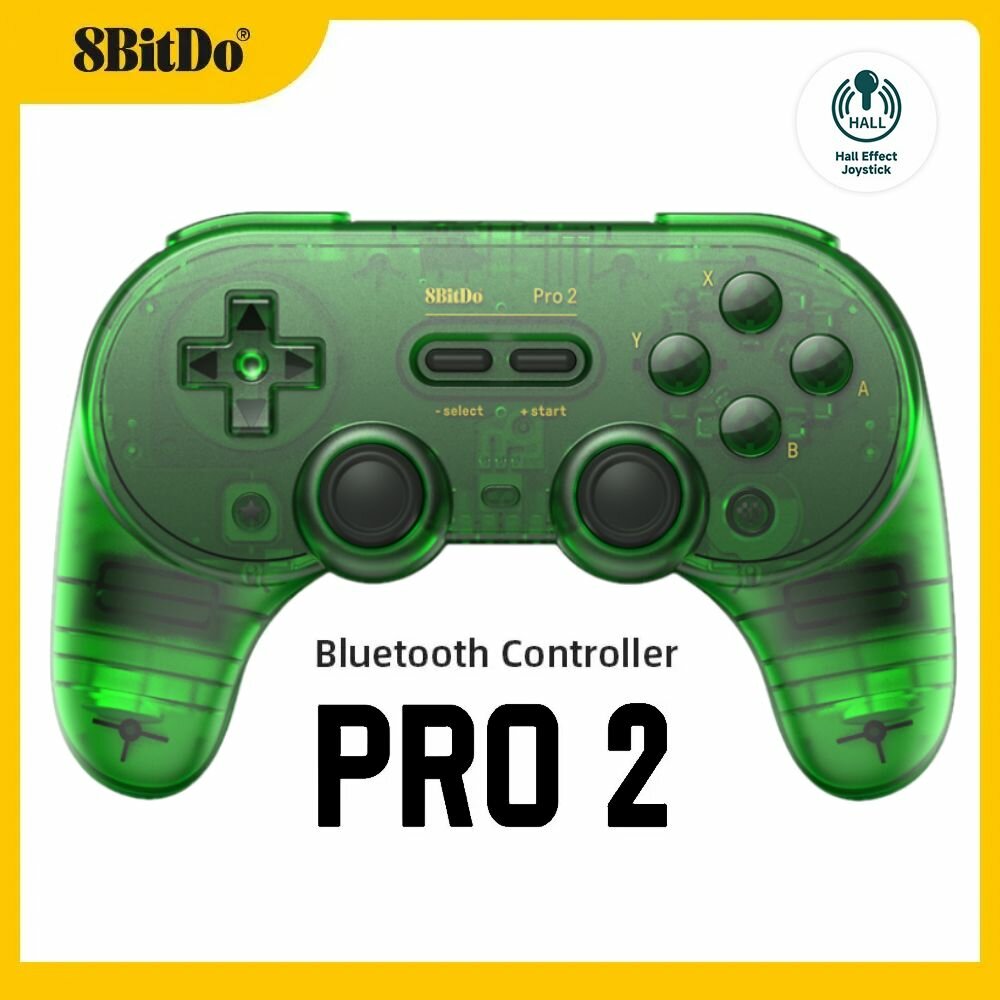 8bitdo Pro 2 Bluetooth геймпад с джойстиком с эффектом Холла для Nintendo Switch, PC, macOS, Android, Steam Deck Raspberry Pi