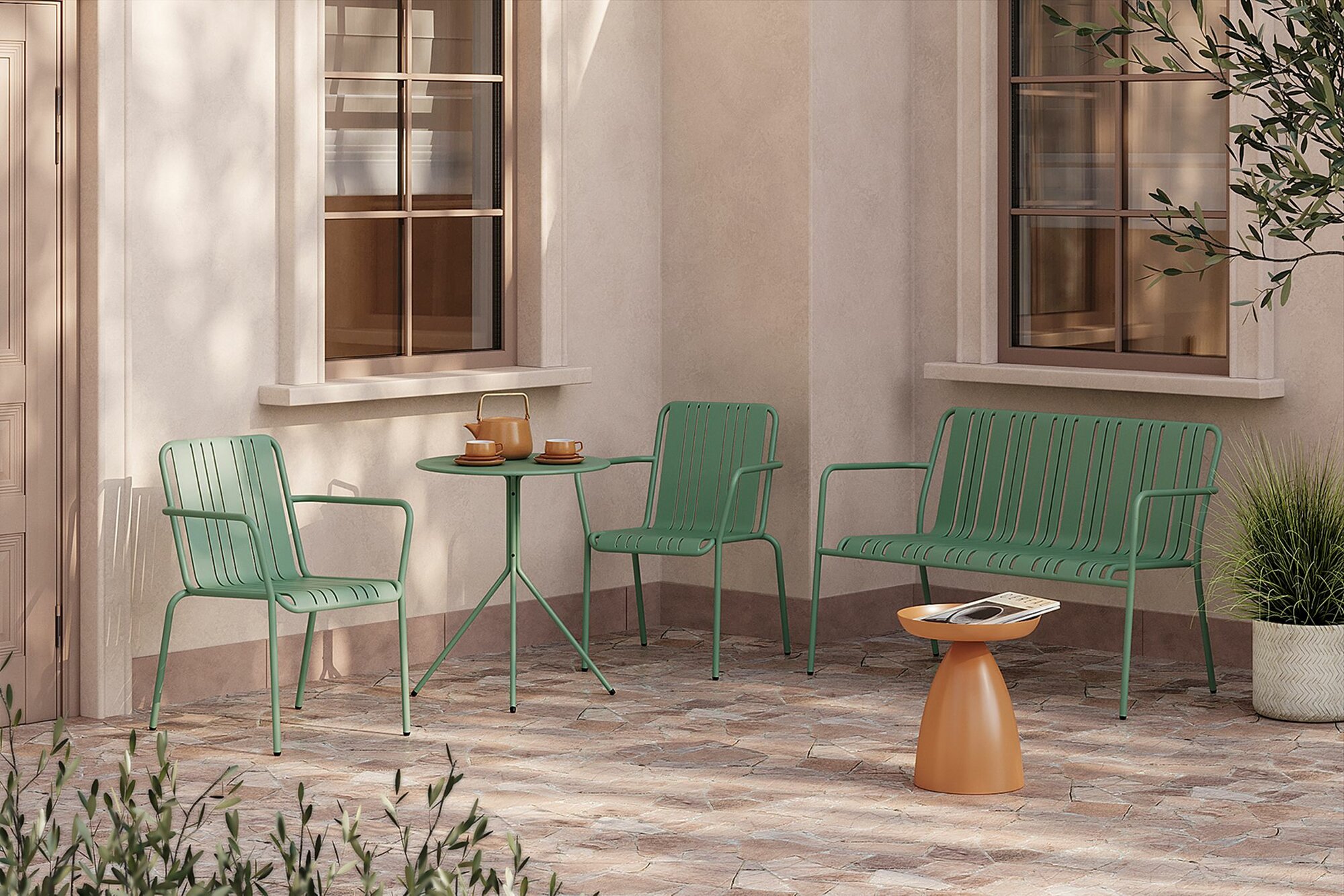 Стул садовый Divan.ru Элден Зеленый, 45х63х83, зеленый, металл, без обивки