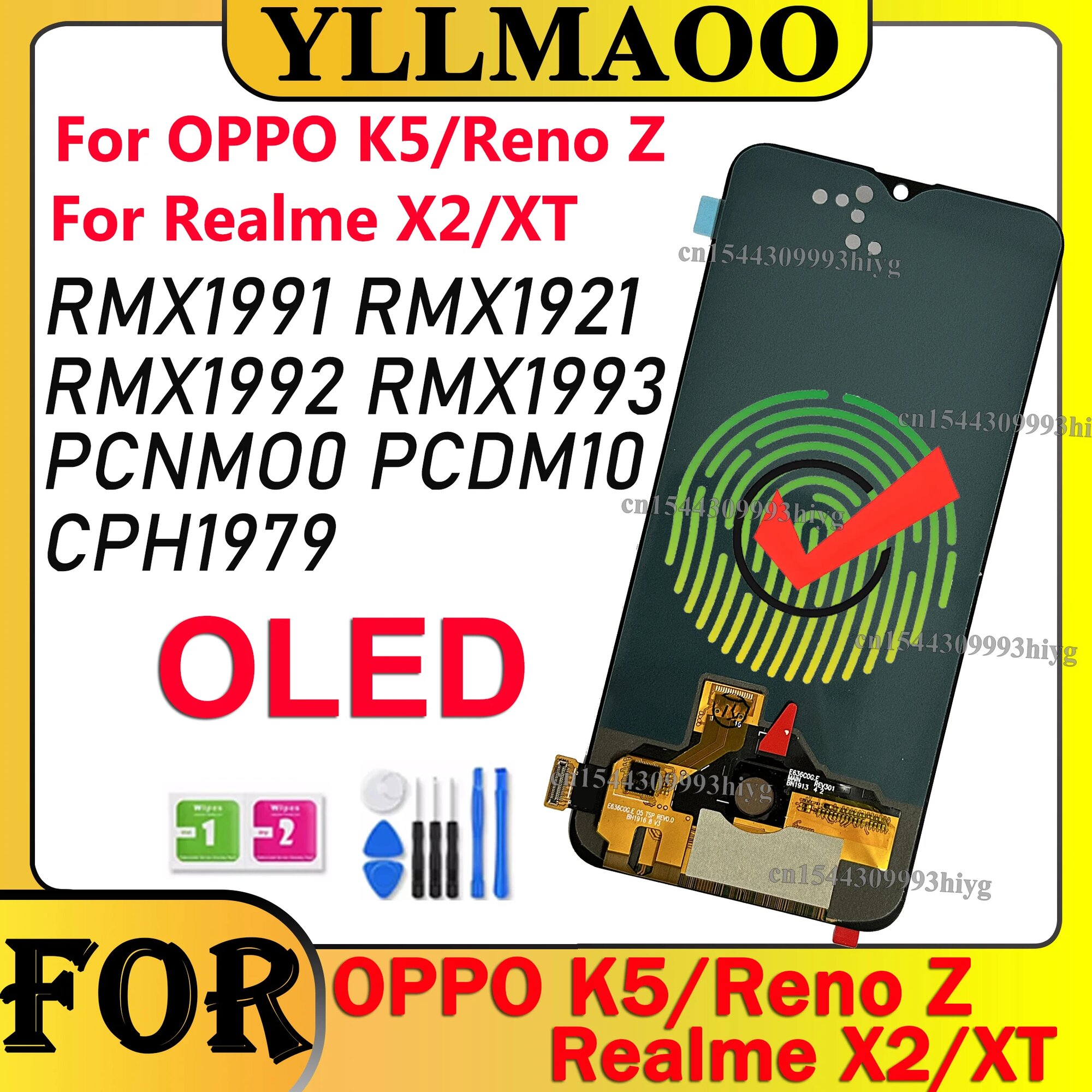 ЖК-панель AMOLED для Realme X2, сенсорный экран Realme XT, дигитайзер для OPPO K5 OLED ForRealme X2