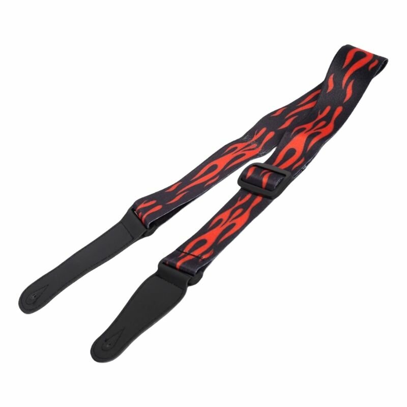 Гитарный ремень в этническом стиле с расширенным ремешком для акустической гитары-red flame
