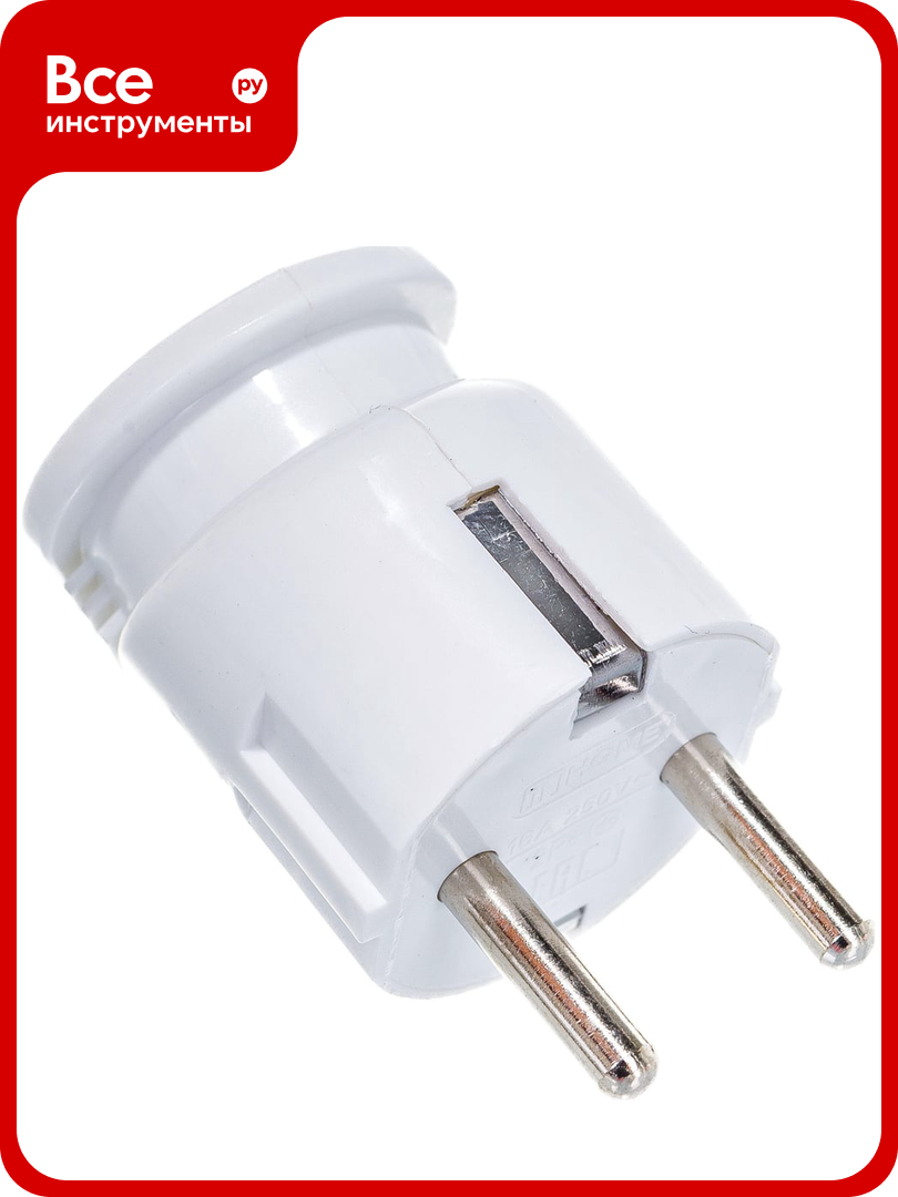 Вилка IN HOME угловая с з/к 16А белая 4110 4690612000558