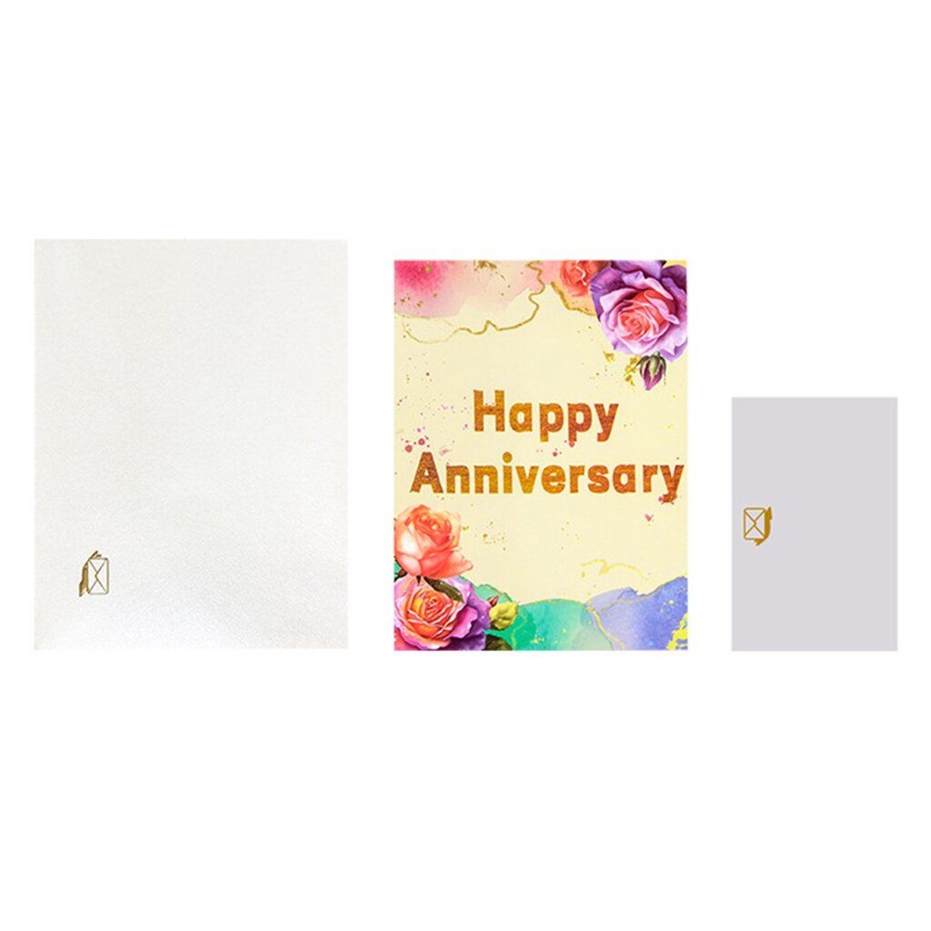 Поздравительная Открытка с Юбилеем Розовой Розы