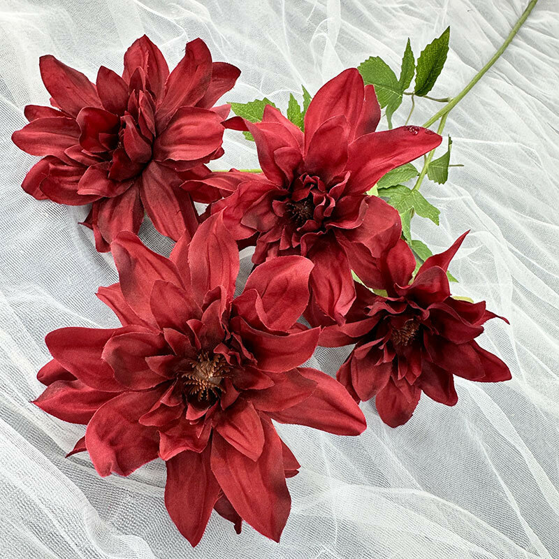 Faux dahlia flower centerpieces for wedding and home interior decoration