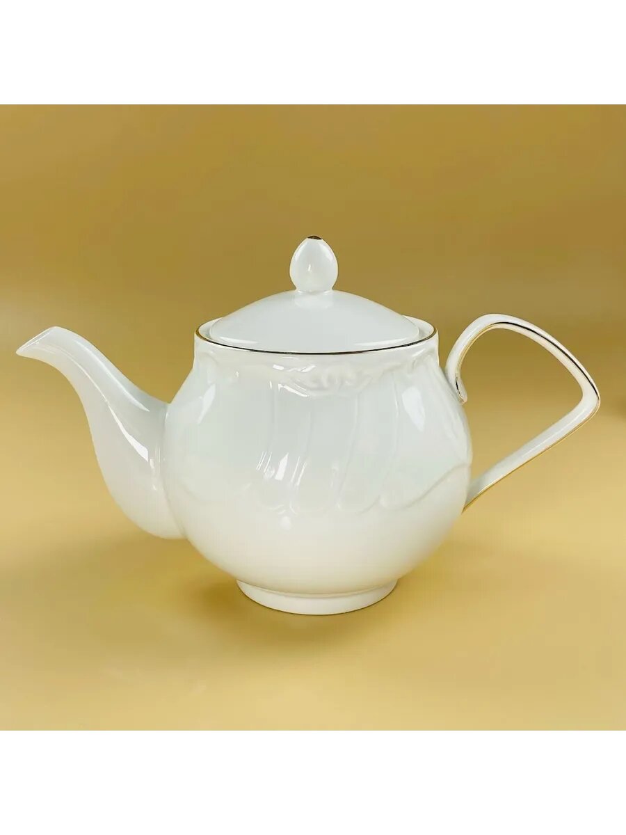 Чайник заварочный Lenardi Крокус Золото 1200мл фарфор