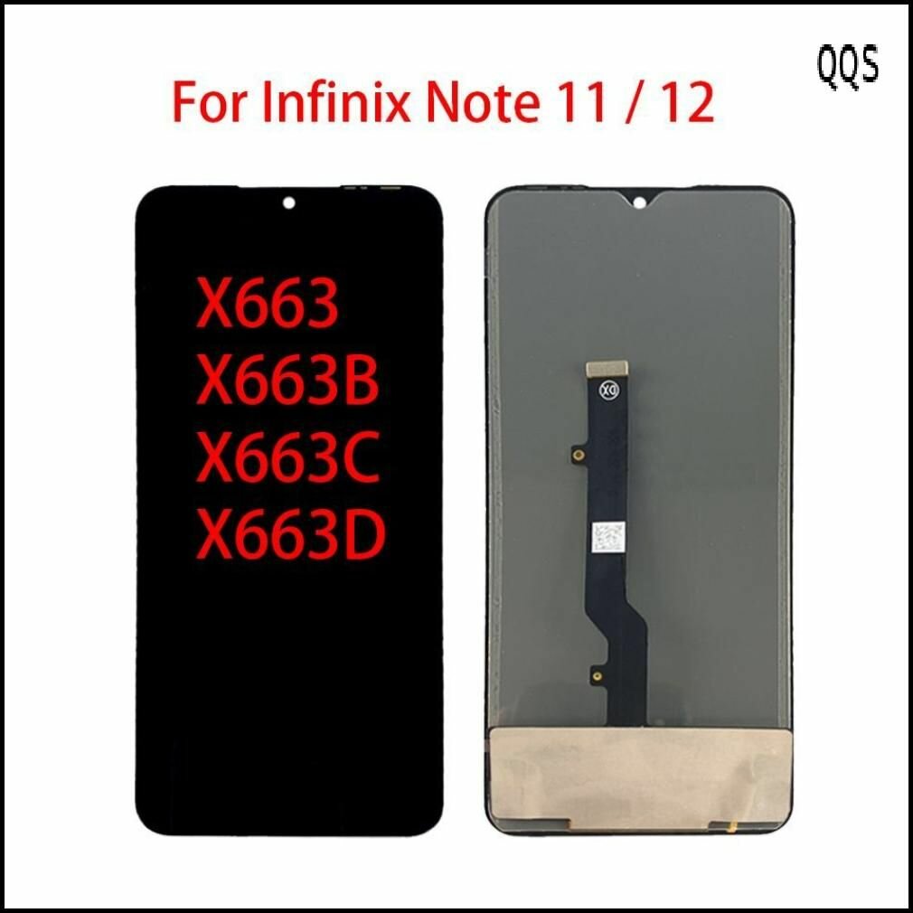 AMOLED Дисплей для Infinix Note 11 / 12 (X663, X663B, X663C, X663D) Дисплей для в сборе с тачскрином Чёрный