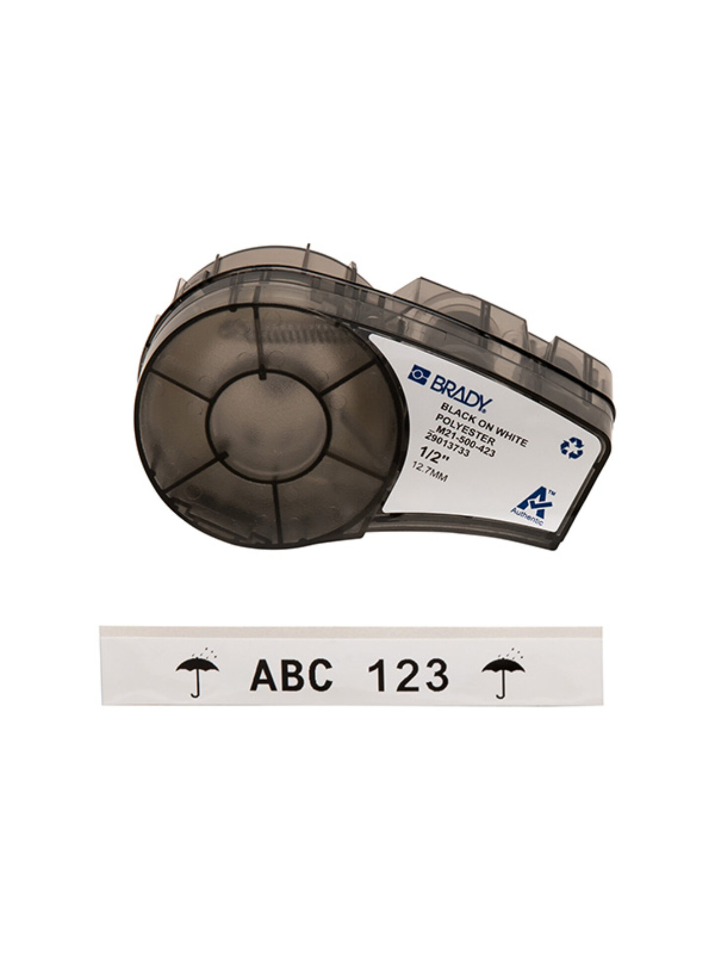 M21-500-423 лента Brady 12.7 мм/6.4 м, полиэстер, черный на белом