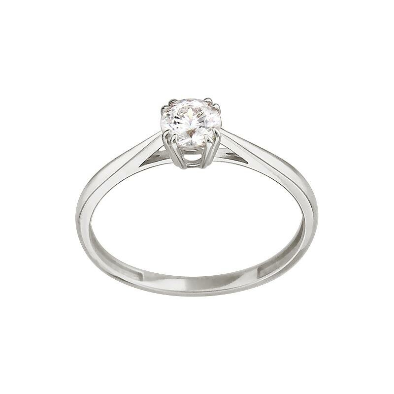 Кольцо, белое золото, 585 проба, бриллиант выращенный