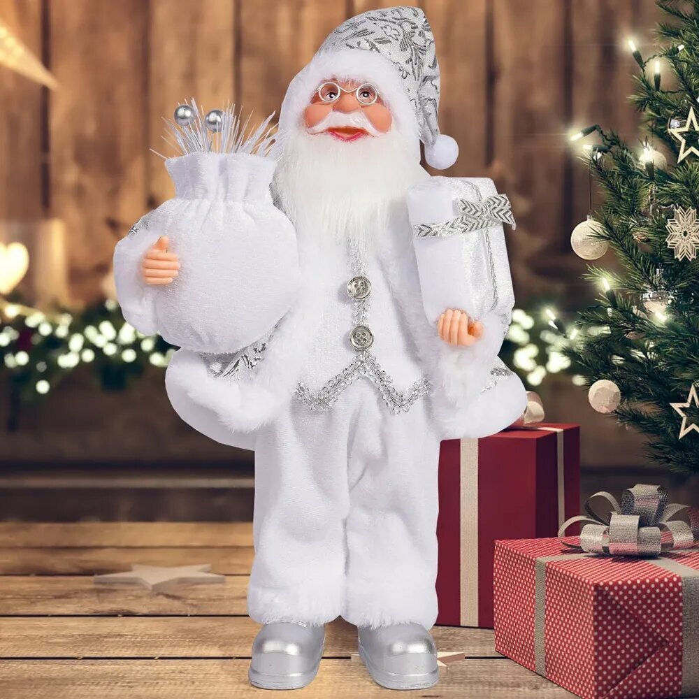 Фигурка новогодняя, Дед мороз, White, высота 30см, длина 8 см