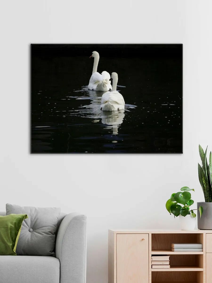 Картина на стену "Лебеди", 40х30 см