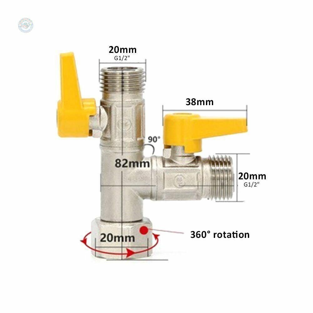 Трёхходовой кран для душа и бытовой воды, никелированная латунь, 360 поворот, двойной переключатель, G1/2", универсальный распределительный клапан