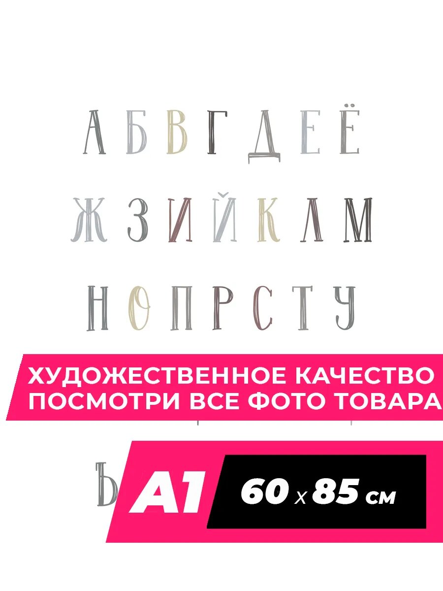 Плакат алфавит русский на стену для школьника A1