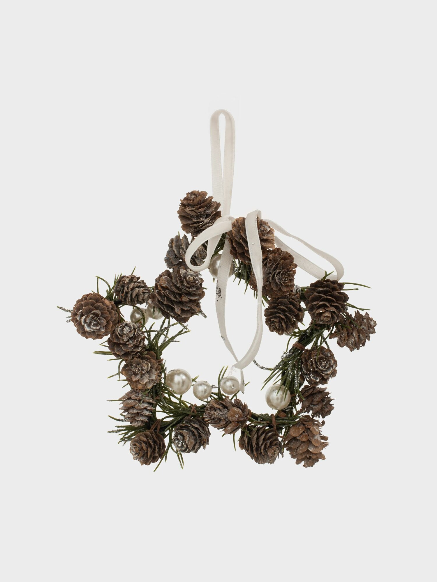 Венок декоративный, 9/18 см, пластик/металл, Шишки с бусинами, Conifer delice
