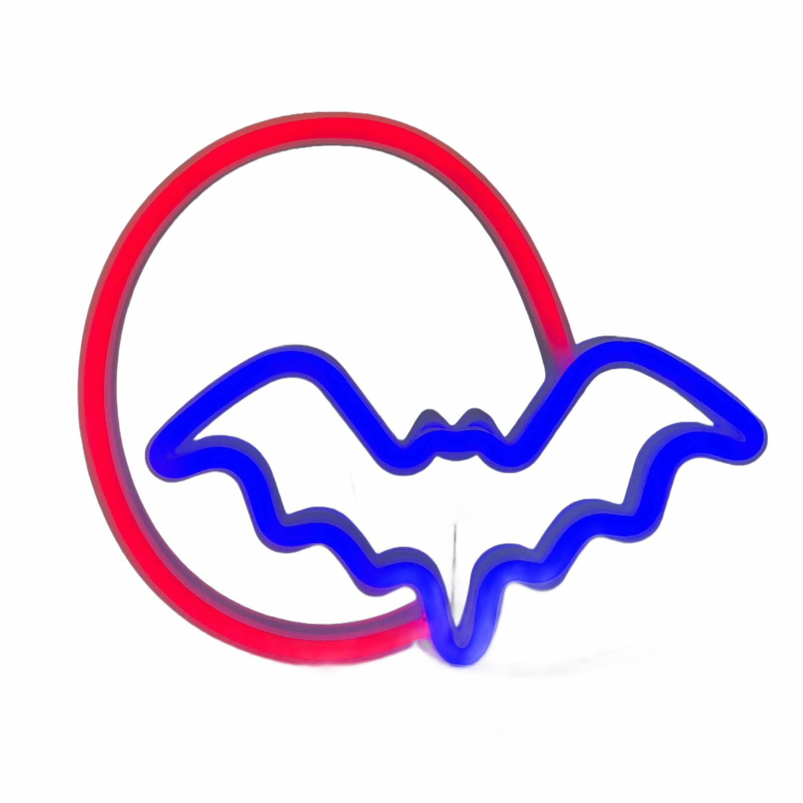 Неоновая вывеска "Луна и летучая мышь" на Хэллоуин с USB питанием, для декора комнат и вечеринок