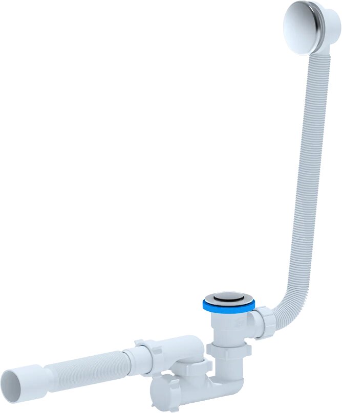 Слив-перелив для ванны АНИ пласт EC255S 40 мм, клик-клак, хром, с сифоном