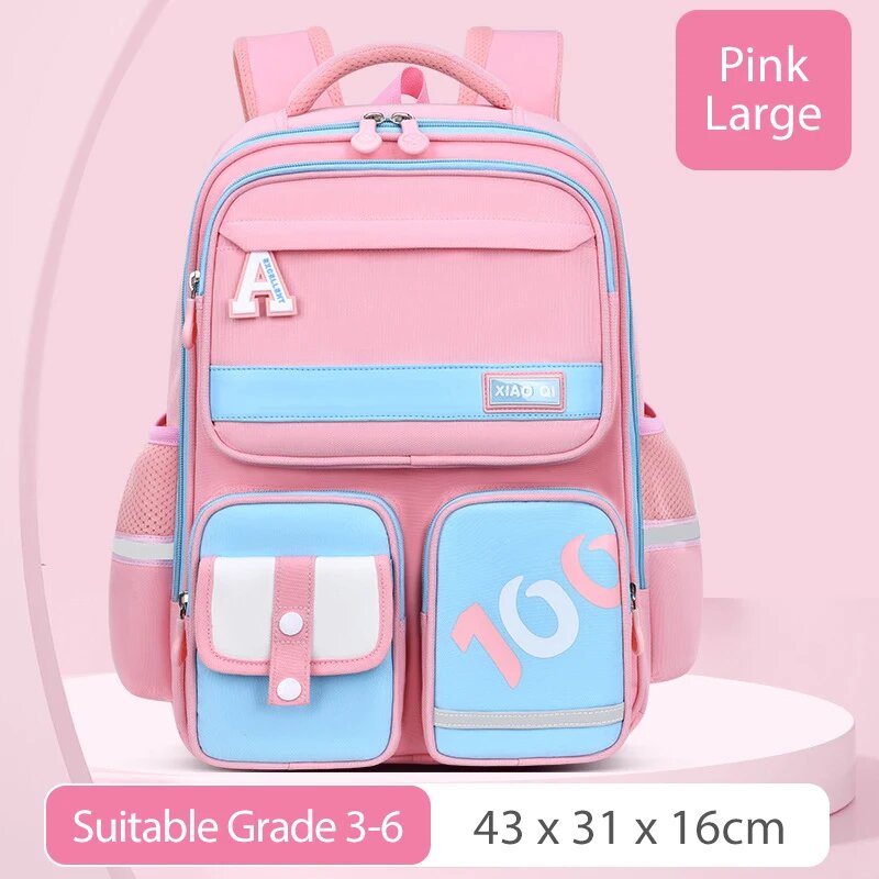 Сумка для начальной школы, рюкзак для мальчиков, школьная сумка для детей, эргономичная сумка для дошкольников, сумка для книг для девочек, детский сад, 39x28x15cm, Розовый