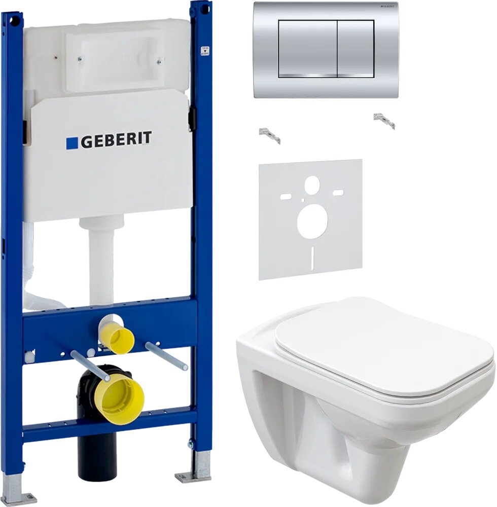 Комплект 3 в 1 Унитаз подвесной STWORKI Дублин SETK3504-0605-001-1-6000 / Звукоизоляция Geberit 156.050.00.1 / Инсталляция с кнопкой Duofix Delta 458.163.21.1 цвет хром