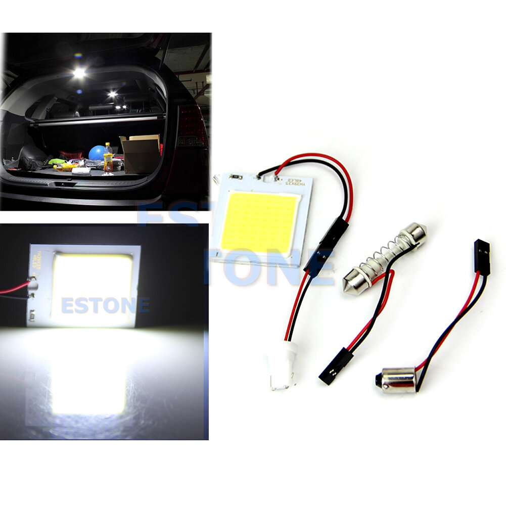 Световая панель T10 BA9S Festoon Dome Автомобильная лампа 7 Вт COB 48-LED T10 Автомобильный ночник для чтения Авто Потолочный светильник Портативный