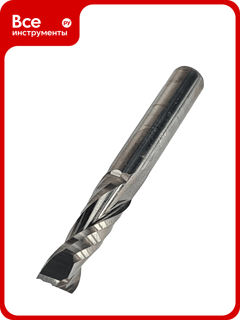 Фреза спиральная двухзаходная верхний рез для ЧПУ Greencut 6x22, для фрезерных станков с чпу