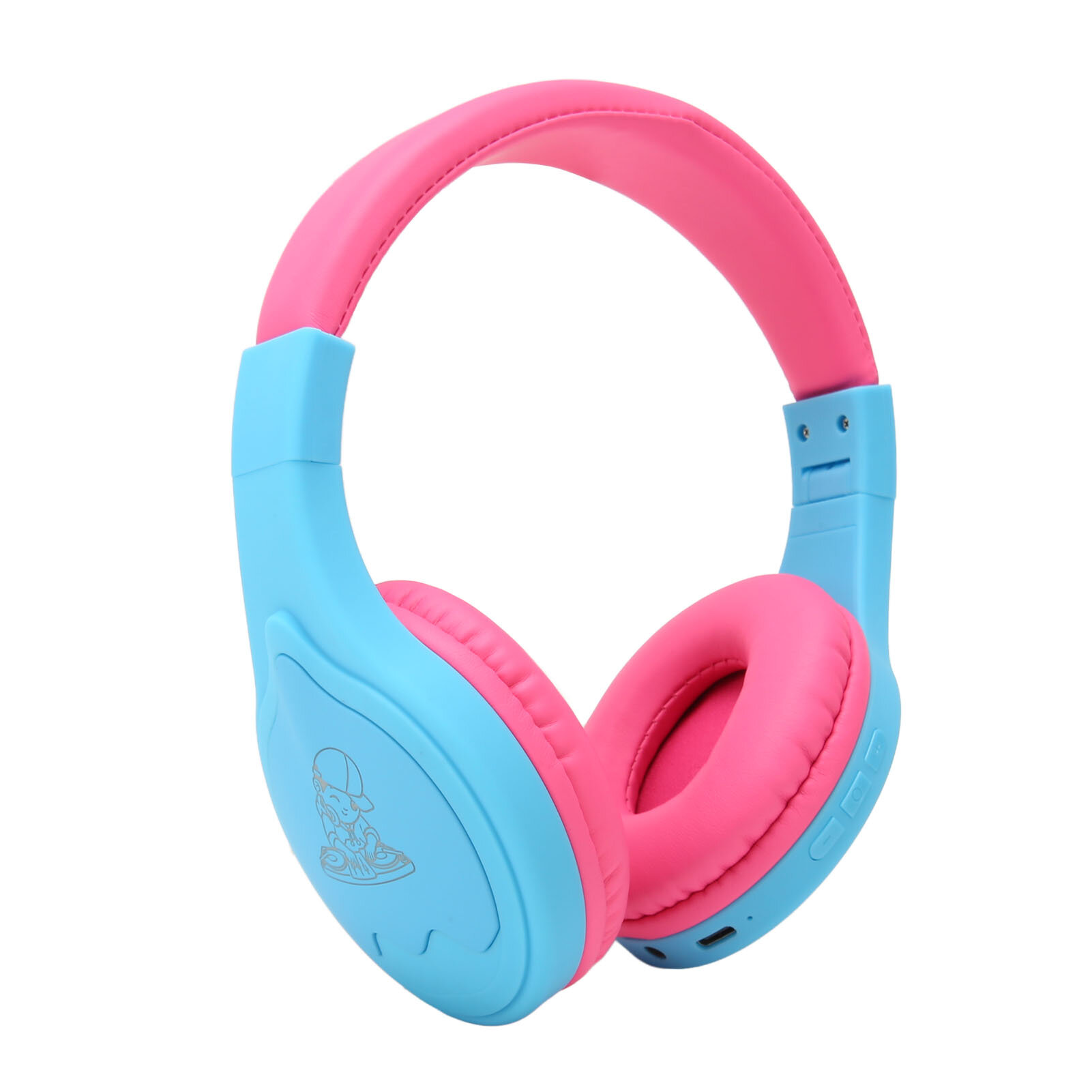 Bluetooth детские наушники с шумоподавлением и RGB-подсветкой, складные беспроводные гарнитуры для детей с микрофоном синие