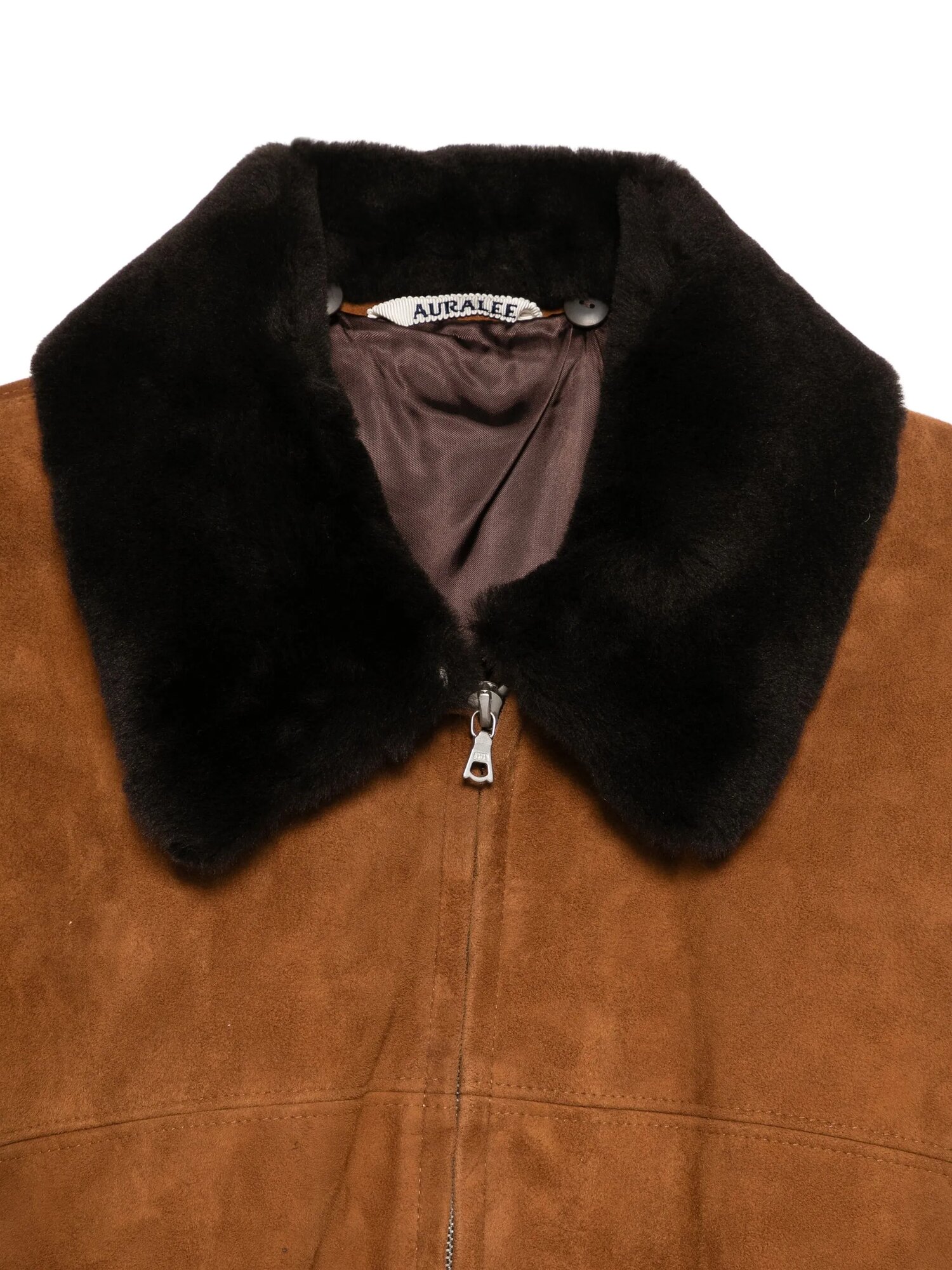 Куртка AURALEE Suede zip-up jacket, размер 52, коричневый — фото 1