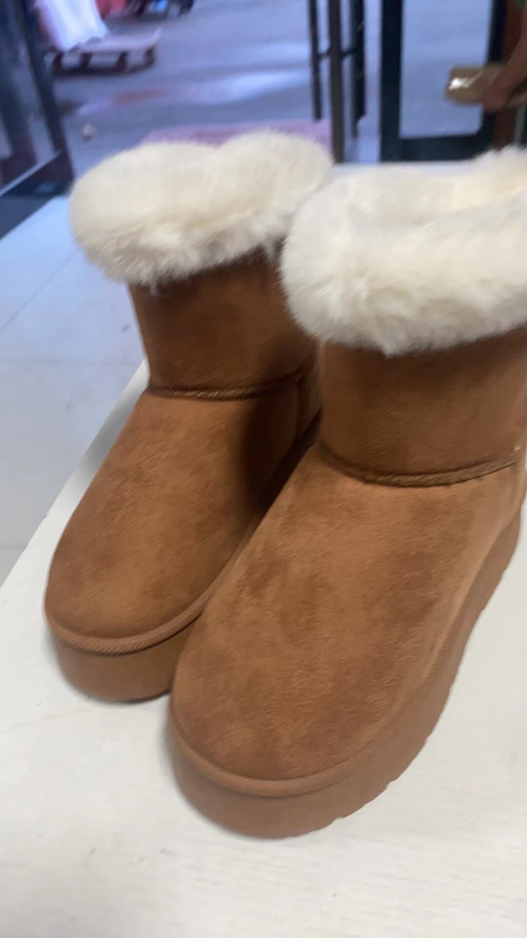 Большие зимние ботинки с бантами и бархатной толстой подошвой для увеличения роста, симпатичные теплые хлопковые туфли на осень и зиму.