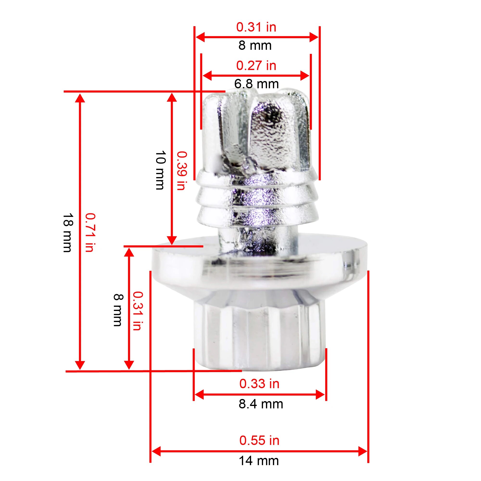100 шт, колесные гайки, заклепки для крышки обода, винт для губ, болт, украшение для шин, сменные рейки, автомобильные аксессуары, золотой, хромированный, черный, Chrome