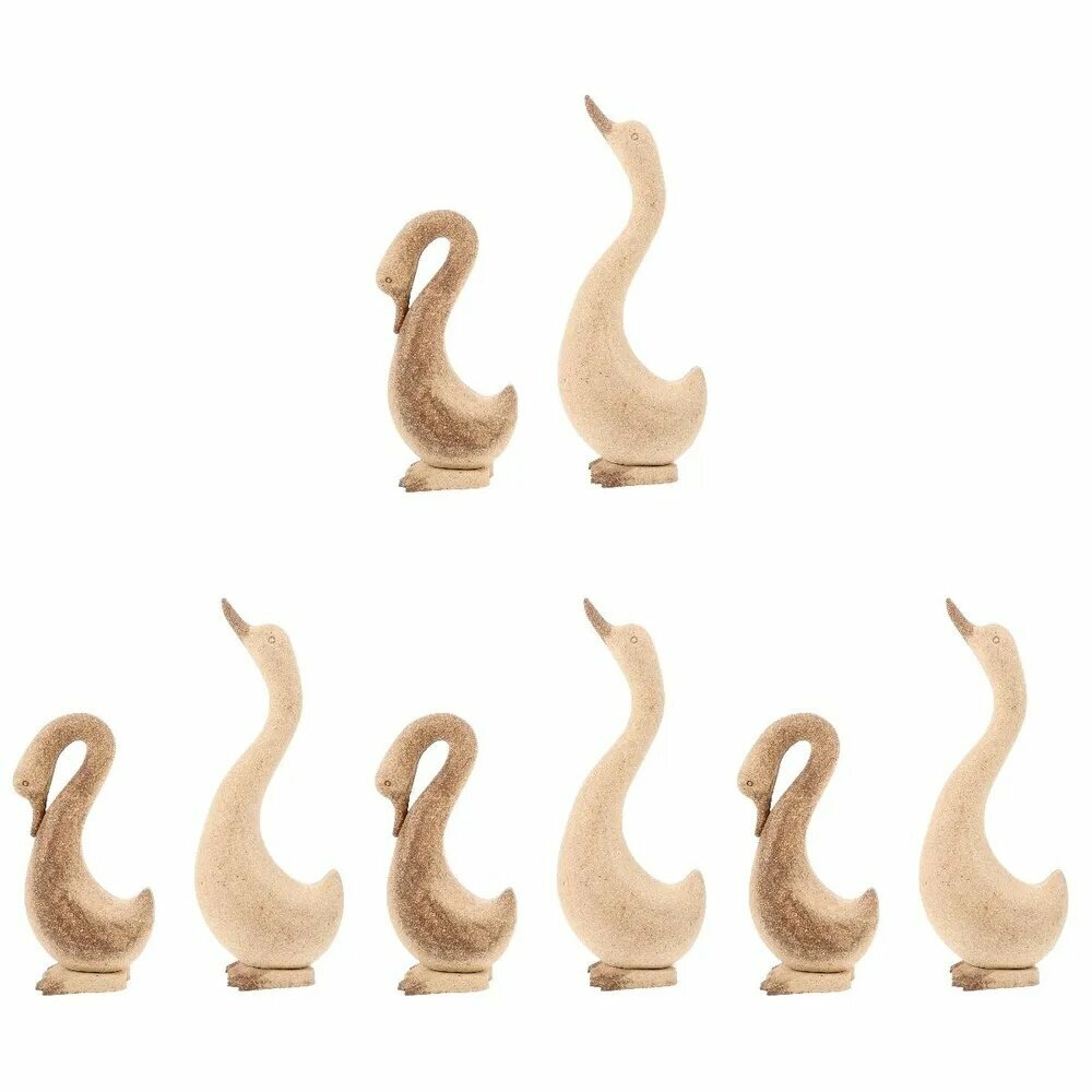 Деревянные фигурки гуся для ручной росписи и настольного декора, набор 8 шт
