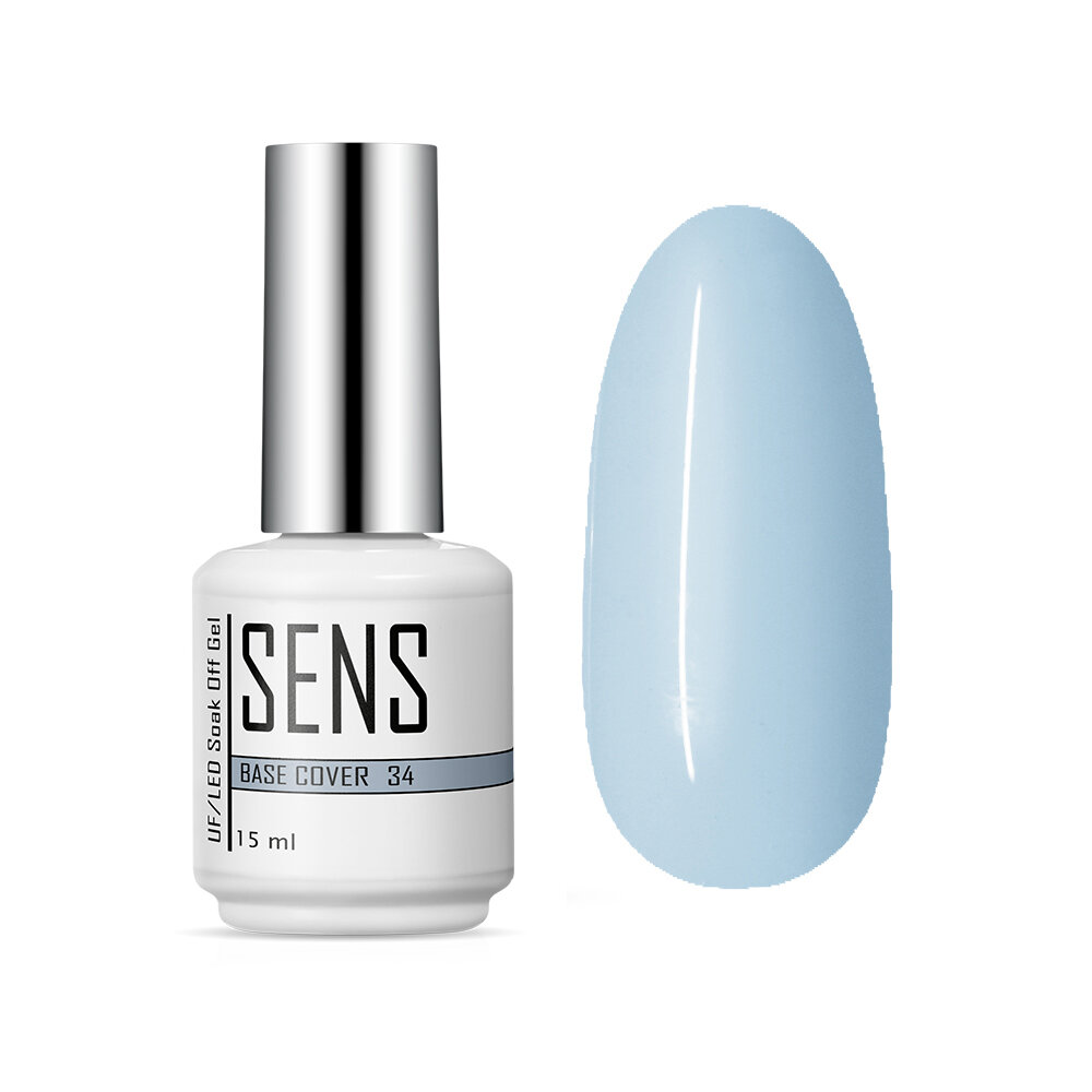 База для ногтей SENS Gel, камуфлирующая, цветная основа под гель-лак для френча, Cover 34, 15мл