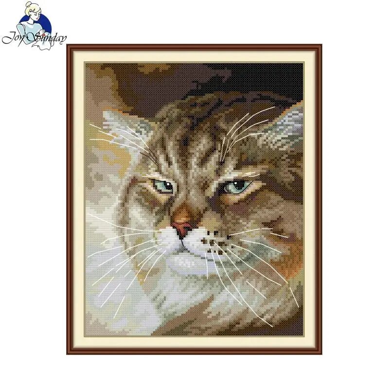 Набор для вышивки крестом Злой кот, 14CT HD Printed