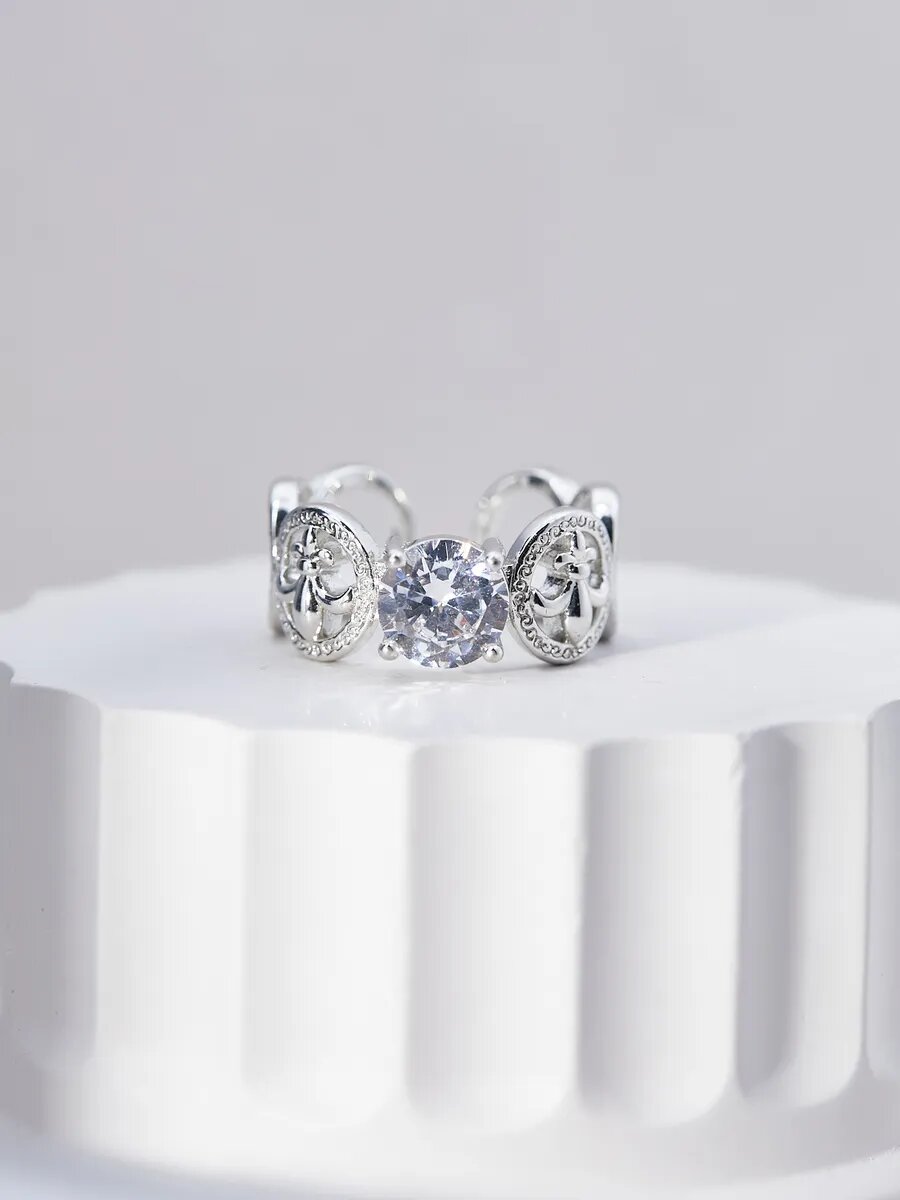 Кольцо, фианит, циркон, кристалл