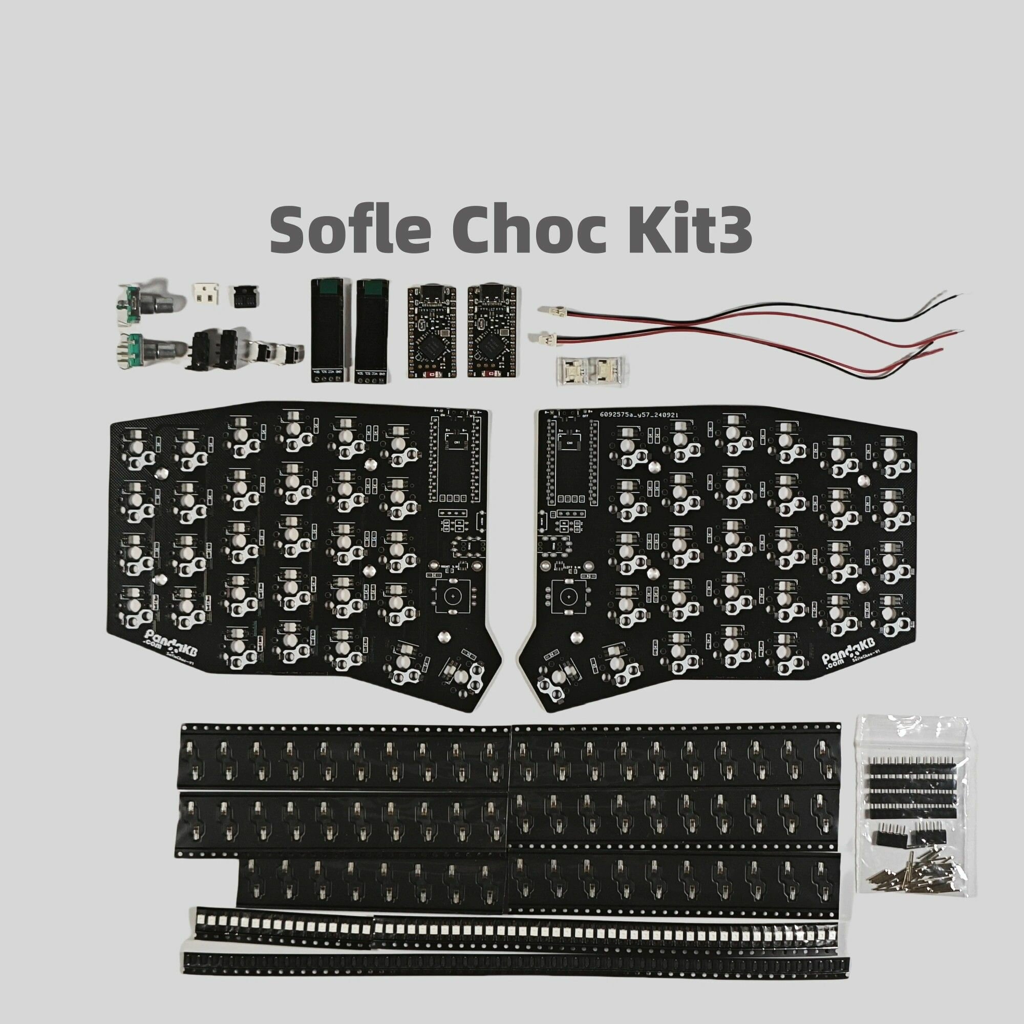 Разделенная клавиатура sofle choc pcb kit поддерживает низкопрофильные переключатели Kailh