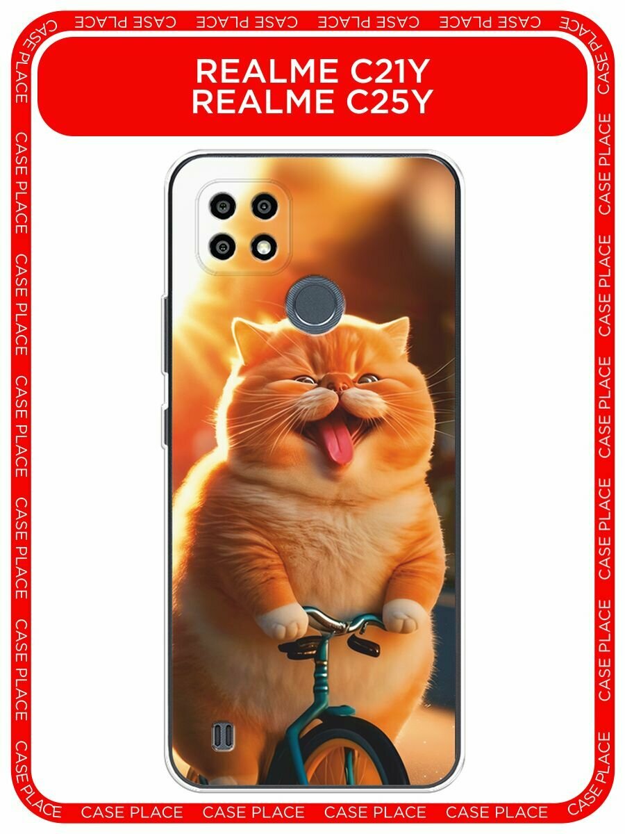 Чехол на Realme C21Y/C25Y / Реалми C21Y/C25Y с принтом "Кот на велике"