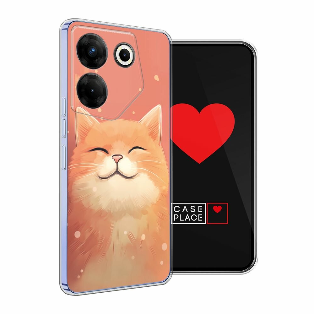 Чехол на Tecno Camon 20 Pro 5G / Текно Камон 20 Про 5G с принтом "Довольный рыжий котик" — фото 1