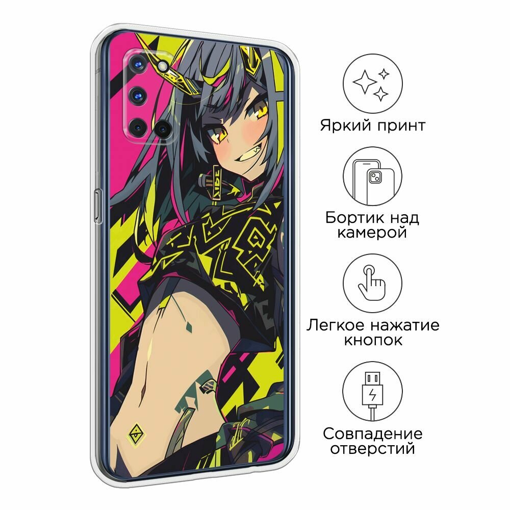 Чехол на Oppo A52/A72 / Оппо A52/A72 с принтом "Девушка в кибер костюме" — фото 1