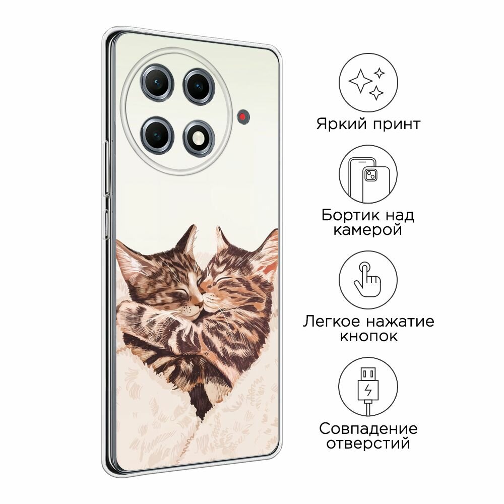Чехол на Tecno Camon 30S Pro / Текно Камон 30S Про с принтом "Влюбленные котейки - 14 февраля" — фото 1