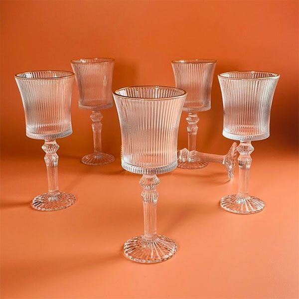 Набор бокалов 6 шт 260 мл. Коллекция "Калейдоскоп" в подарочной упаковке. Lenardi. Стекло.