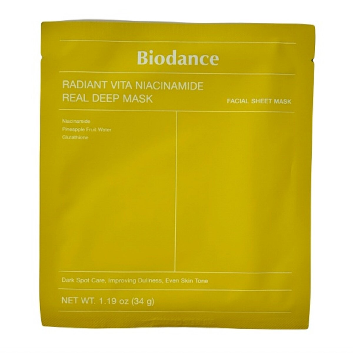Biodance Осветляющая гидрогелевая маска (1шт) Radiant Vita Niacinamide Real Deep Mask