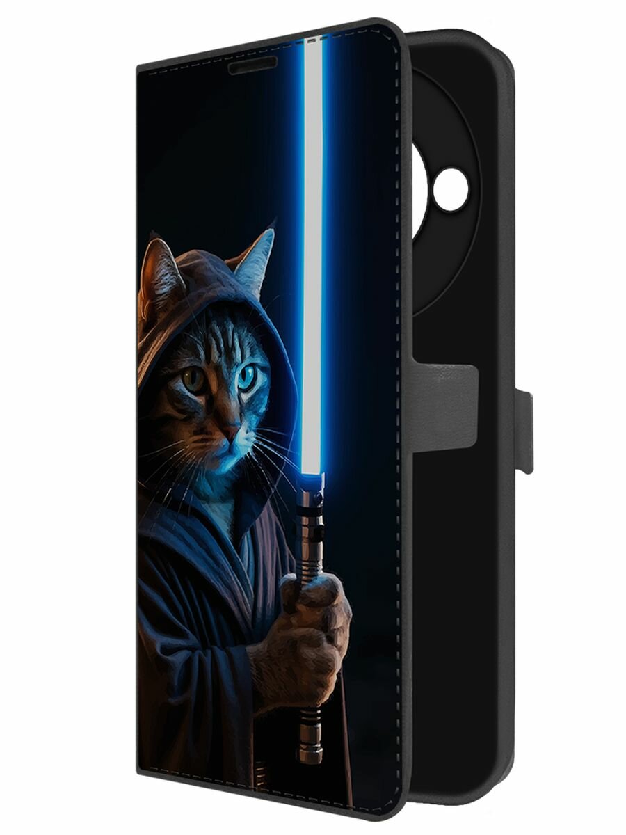 Чехол-книжка Krutoff Eco Book для Realme 11 Pro+ Оби-Ван Котоби (черный)