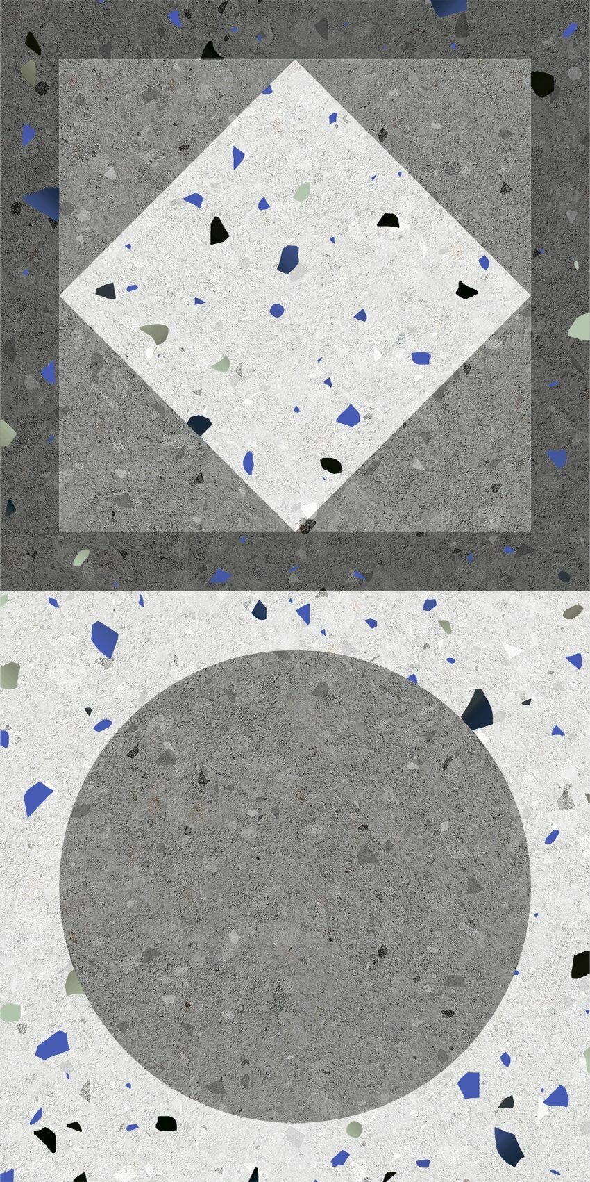 Плитка керамическая 60Х30 салерно 7Д тип 1, тераццо, серый 1,98м2