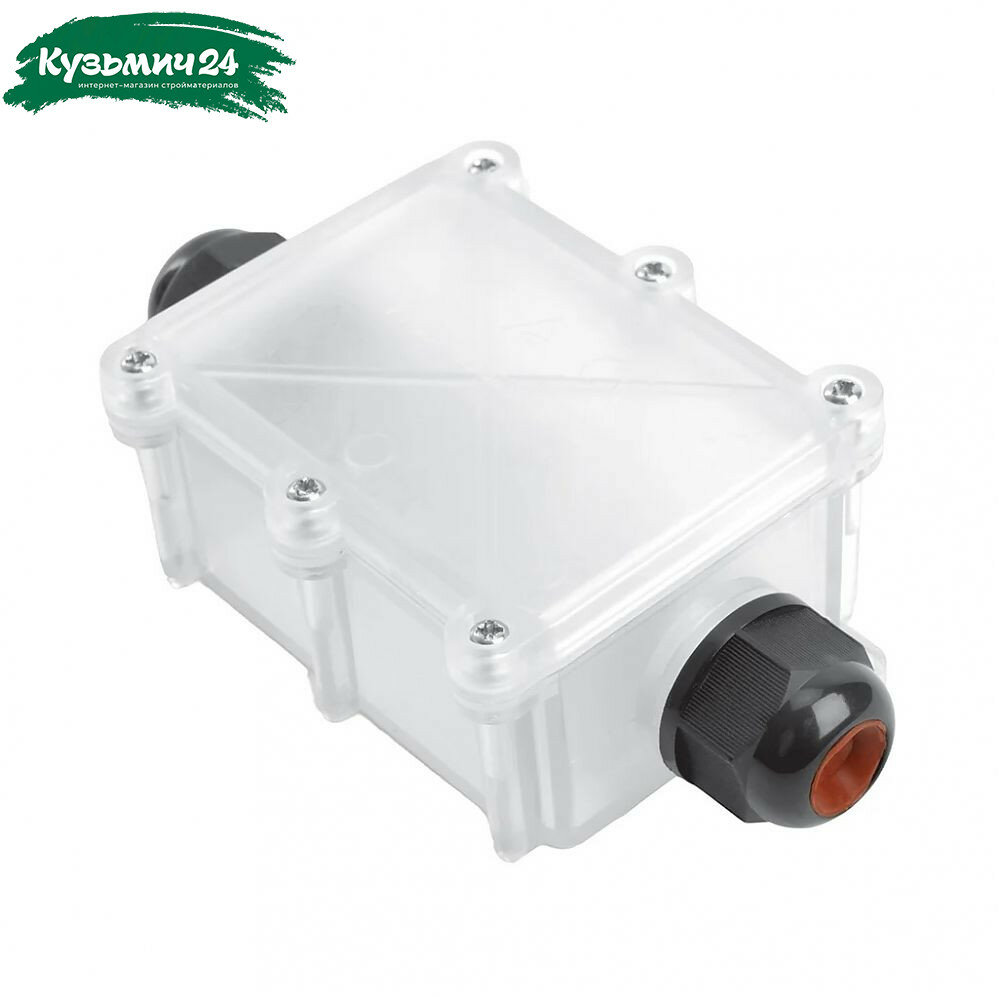 Коробка распределительная Stekker LD537 50129, водонепроницаемая на 2 выхода, прозрачный