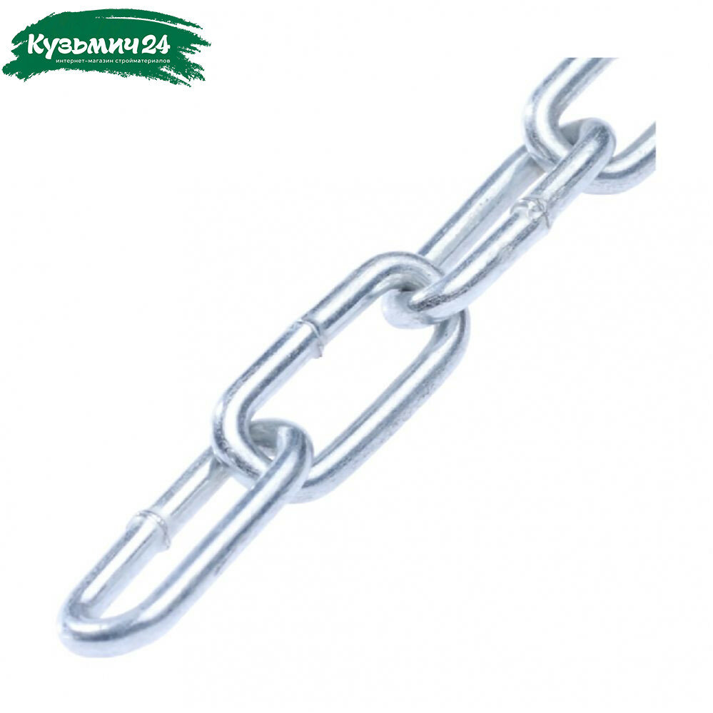 Цепь 3 мм DIN 766, длинное звено, разрывная нагрузка 320 кгс, 1 м