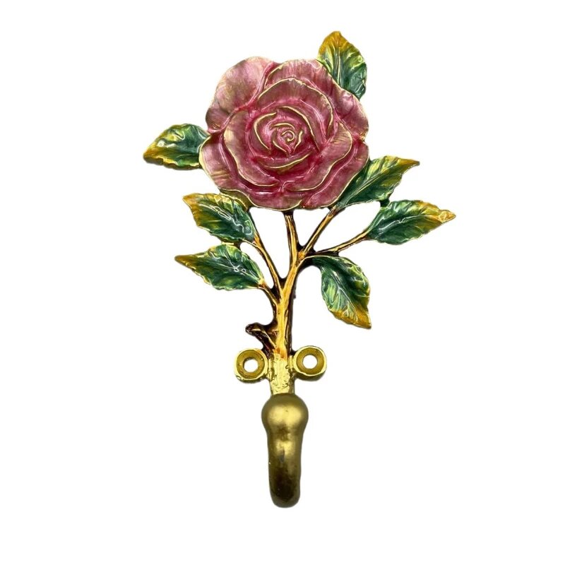 Винтажные эмалированные крючки для стены, GG01 16.5cm*9.7cm Цветочные и птичьи узоры с перегородчатой эмалью