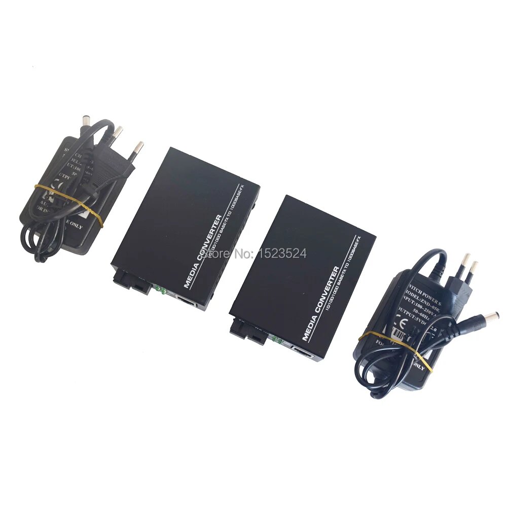 Медиаконвертеры Trensbatter HTB-GS-03-AB, 2 шт. Black EU adapter