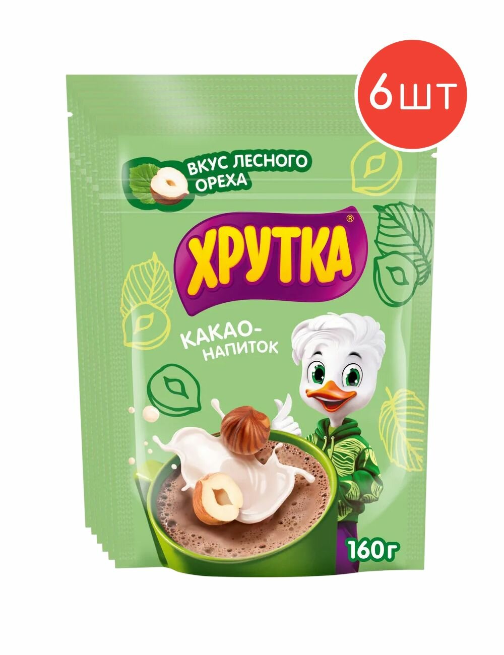 Какао-напиток Хрутка быстрорастворимый, лесной орех 160г 6шт