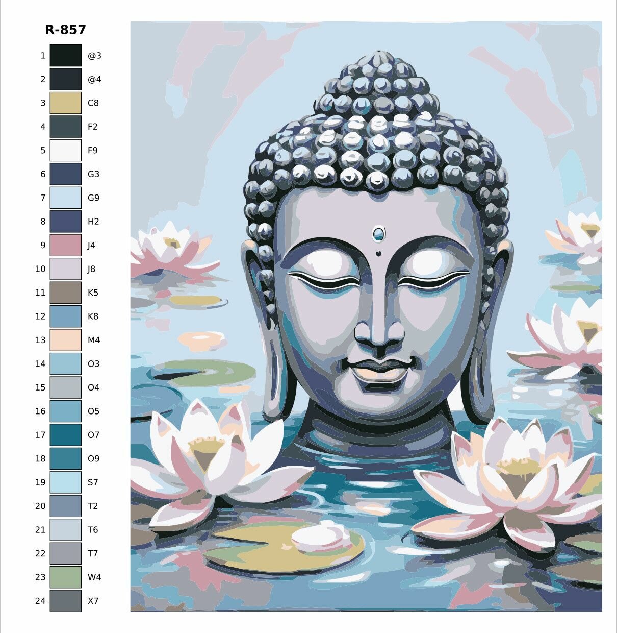 Картина по номерам R857"Голова Будды-симв. мудрости"40x50