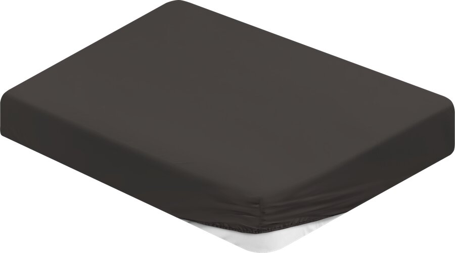 Простыня на резинке HOMECLUB 160x200см+/-3см, сатин, графит Арт. HCBS-S-16-GR (Россия)
