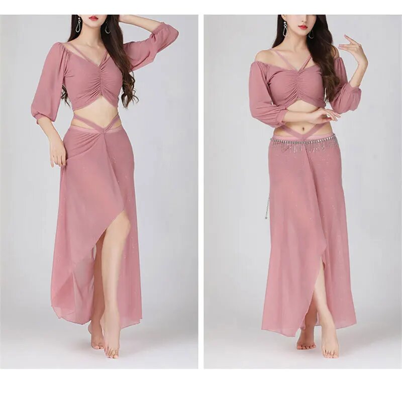 Женский комплект для танца живота 2 предмета S, pink