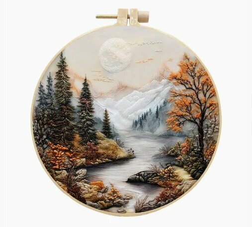 Набор для вышивки "Китайский пейзаж" Dreampattern Bouquets