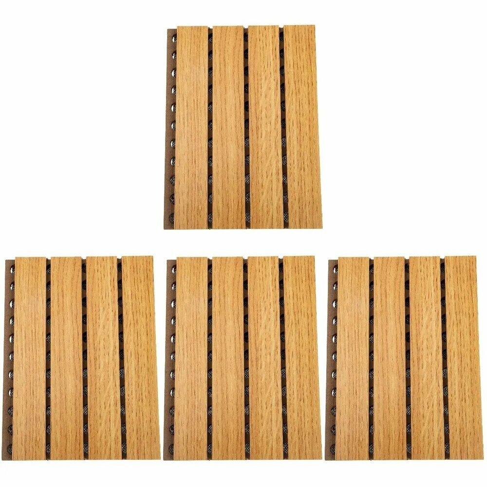 Акустические деревянные панели для внутренней звукоизоляции стен, 4 шт, с перфорацией для поглощения звука